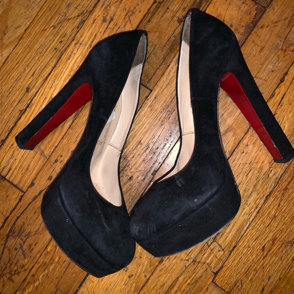 Christian Louboutin | Shoes | Christian Louboutin Suede Black Pumps ...